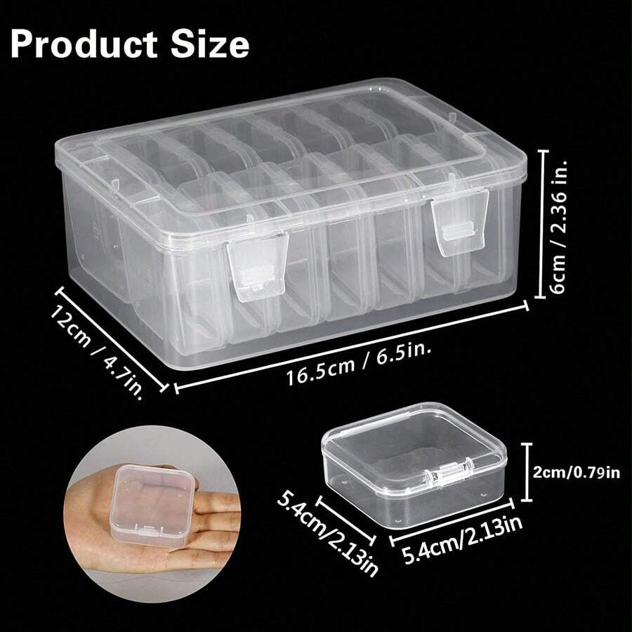 1/2pcs Small Bead Storage Box, 15pcs Plastic Bead Containers, Mini ...