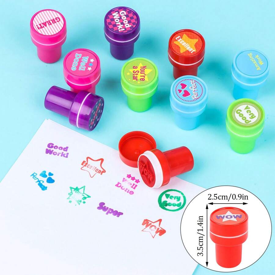 10 PCS Teacher Reward Stamps, Motivational Stamps For Classroom, Rubber ...