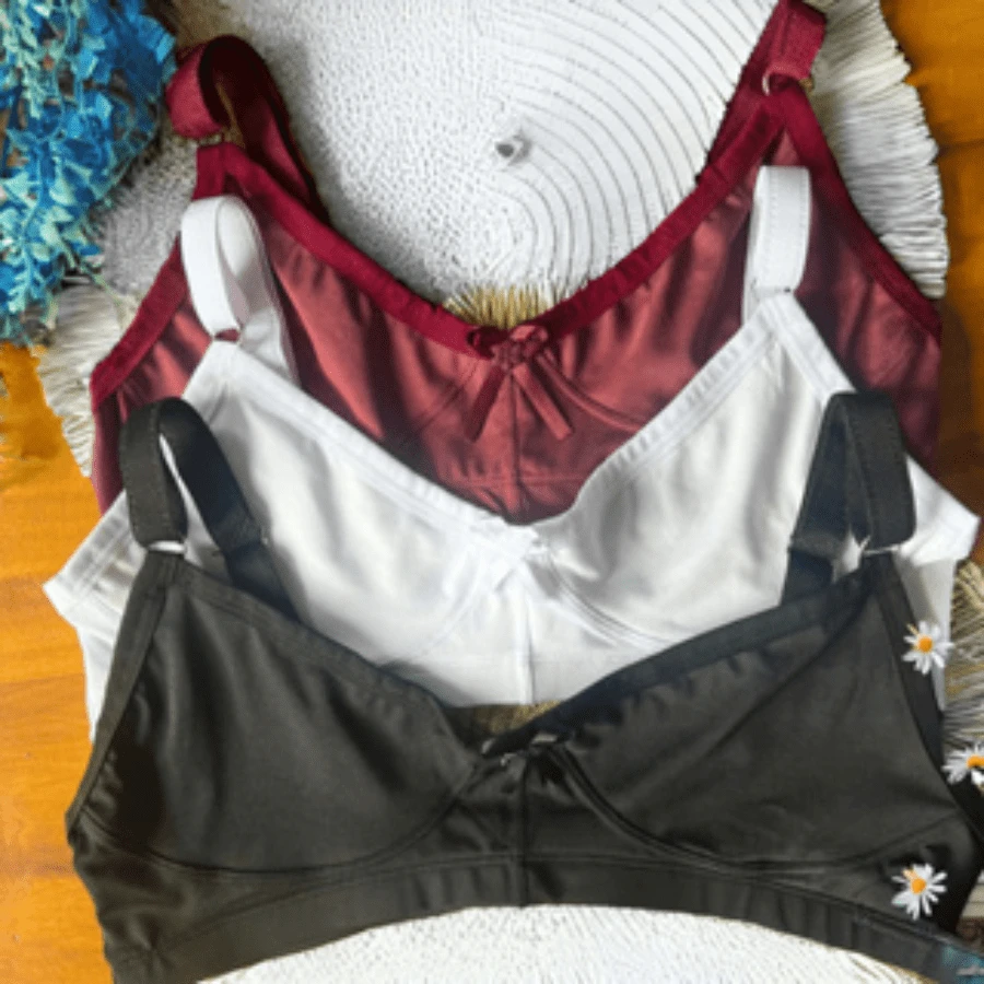 Kit Of 2 Reinforced Support Bras Without Pads And Without Wires ...