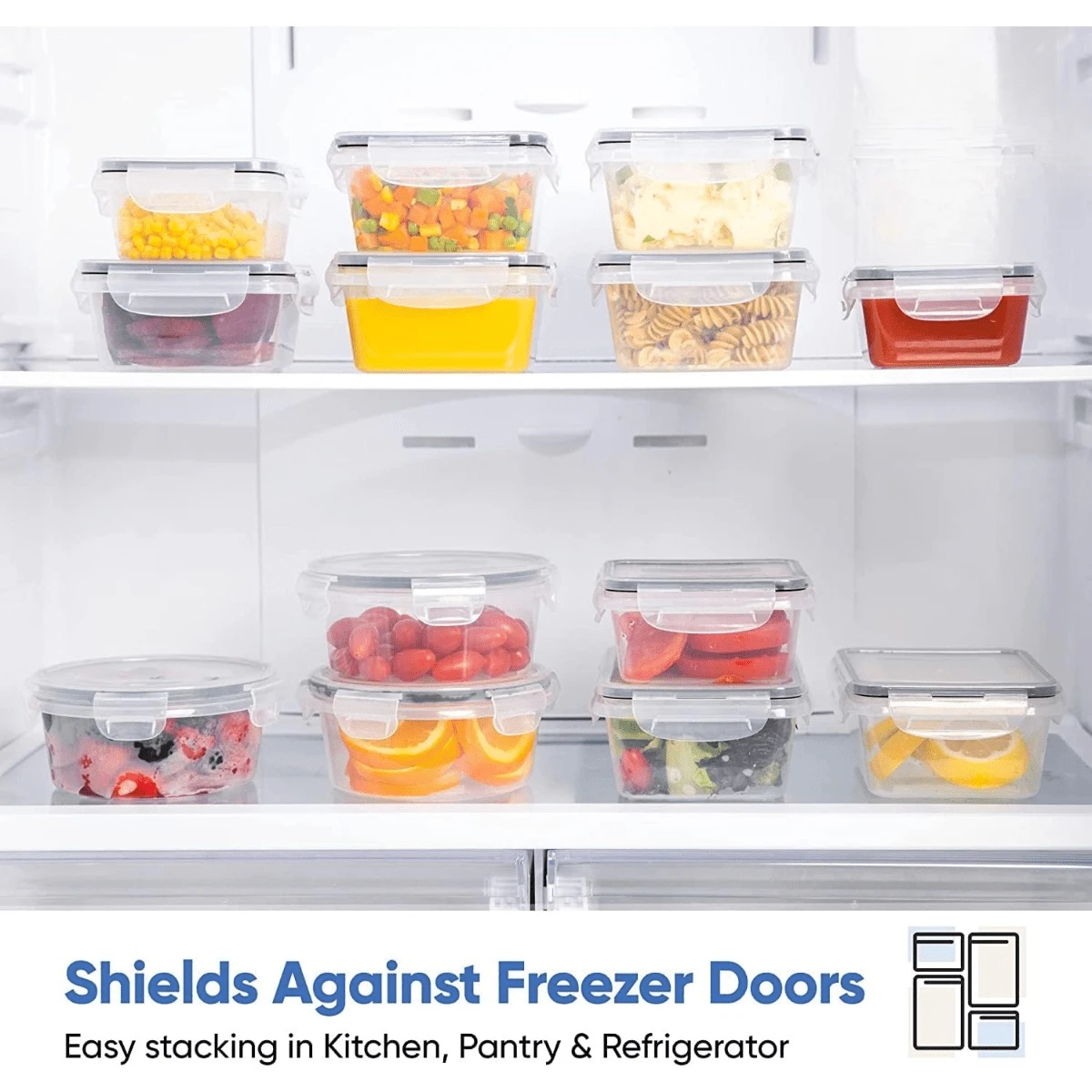Freezer Containers For Food (72 Piece - 36 Pack) - Airtight Plastic ...