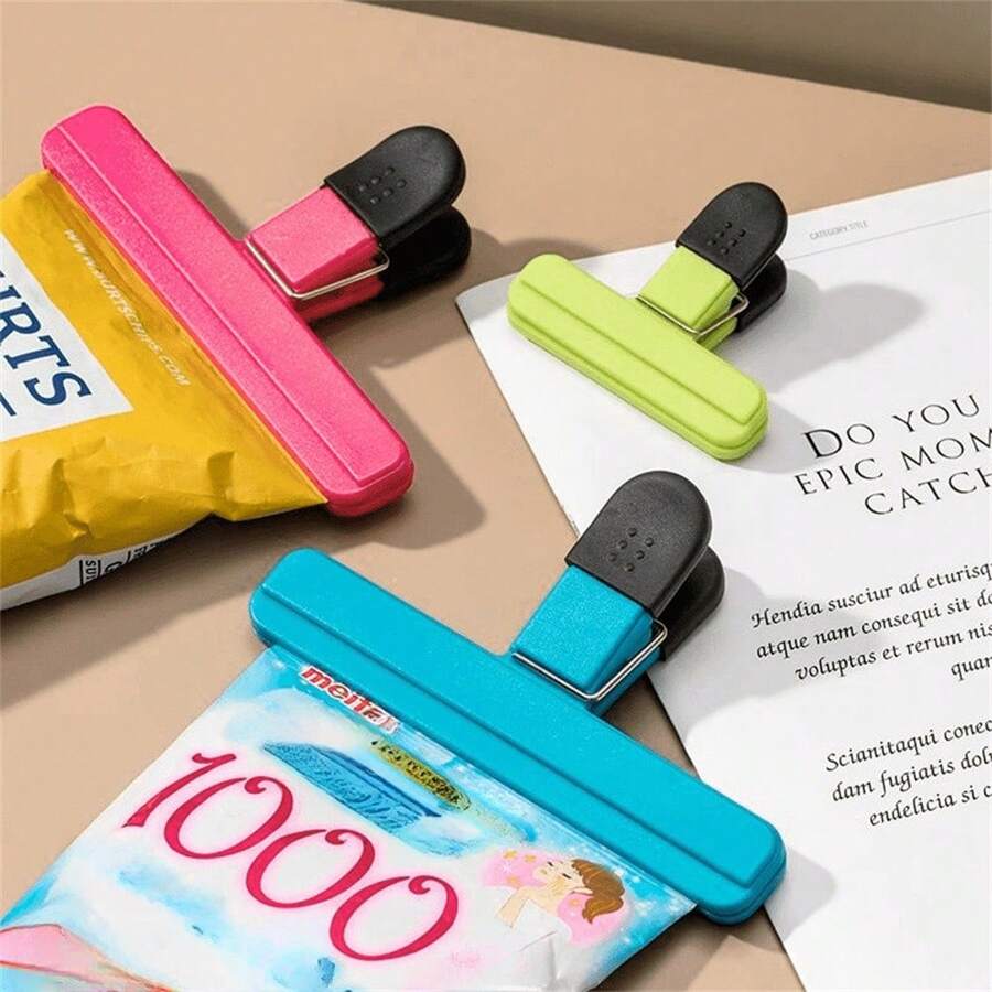 Kitchen T-Shaped Food Sealing Clip (3pcs) Potato Chip Snack Packaging ...
