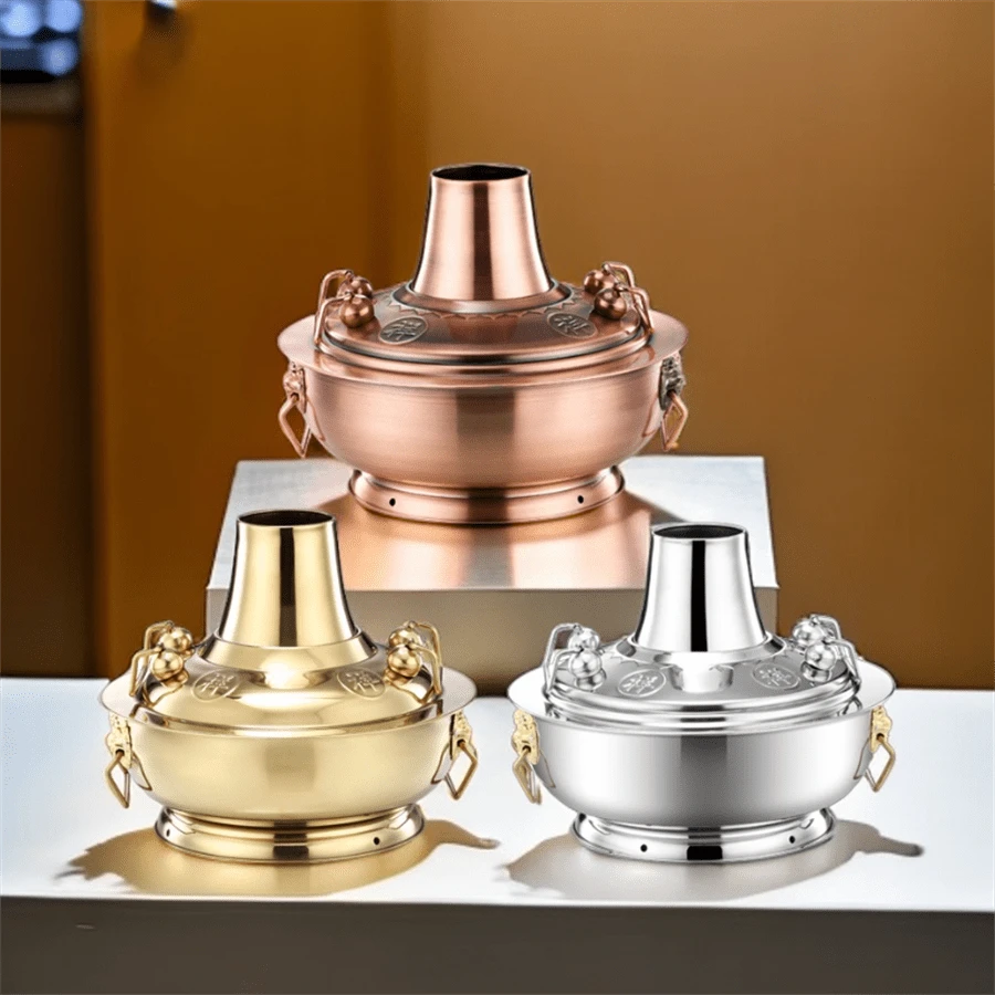 Gas Cartridge Stove Copper Hot Pot Lamb Spine Specialized Pot, Copper ...