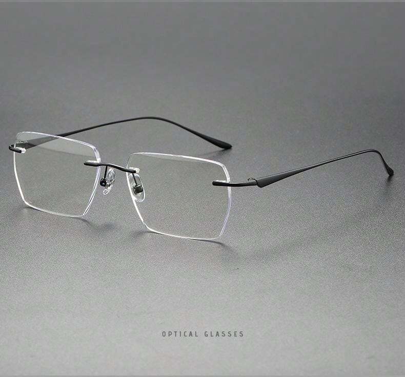 Pure Titanium Ultralight Frameless Eyeglasses Frame For Men, Business ...