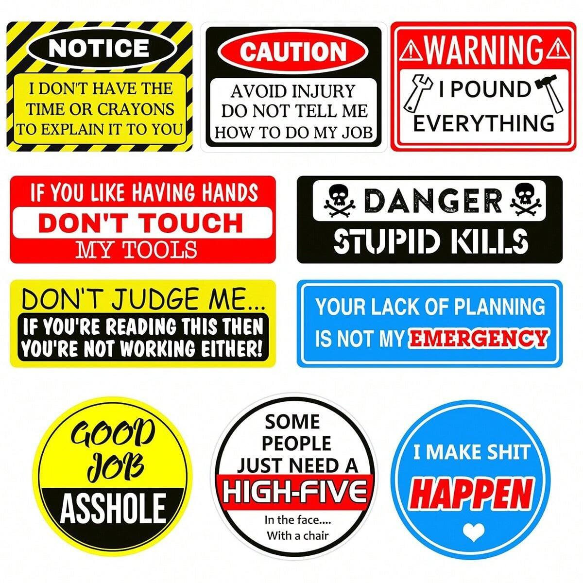 Funny Hard Hat Stickers Waterproof Vinyl Helmet Decals - Toolbox ...