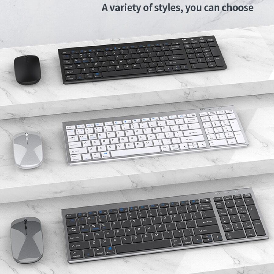 JOMAA Multi-Device Wireless Keyboard And Mouse Combo Wireless Computer ...