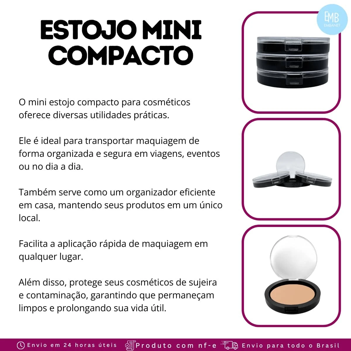 Kit Po Compacto Estojo Vazio Ideal Para Organizar Maquiagem 50u | SHEIN ...