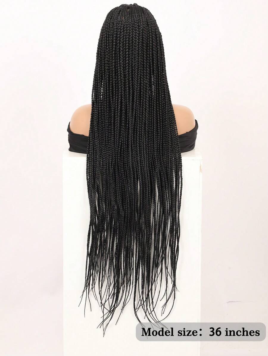 Perruques tressées en boîte sans nœud avec cheveux bébé 36 pouces ...