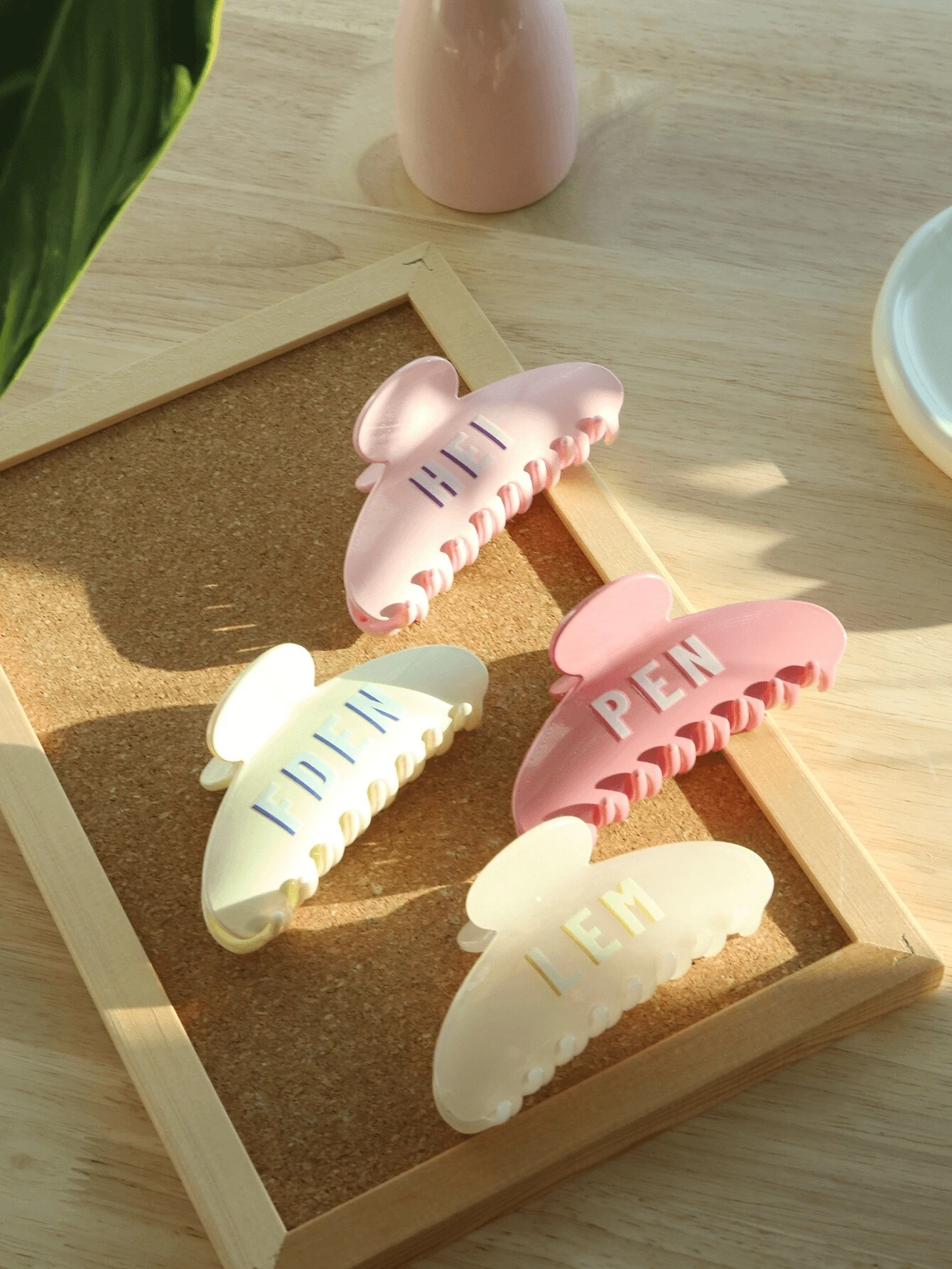 Personalized Initial Letter Hair Clip, Customized 1 To 4 Solid Color ...