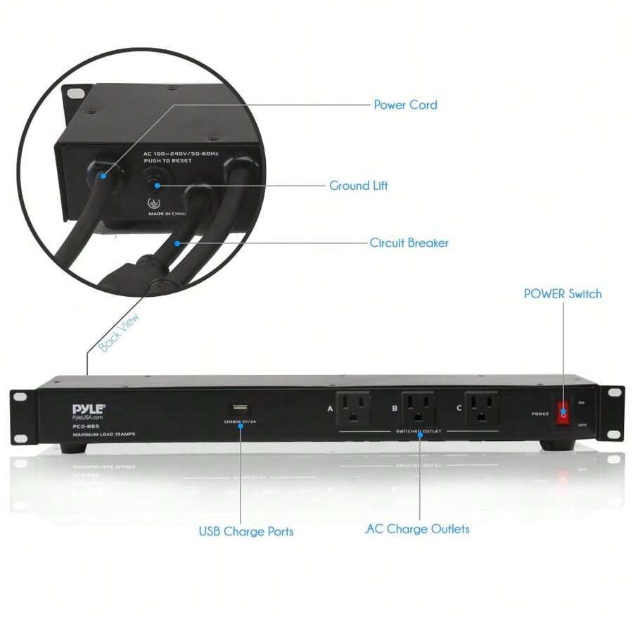 Pyle Pro Audio Power Supply Surge Protector - Rack Mount Power ...