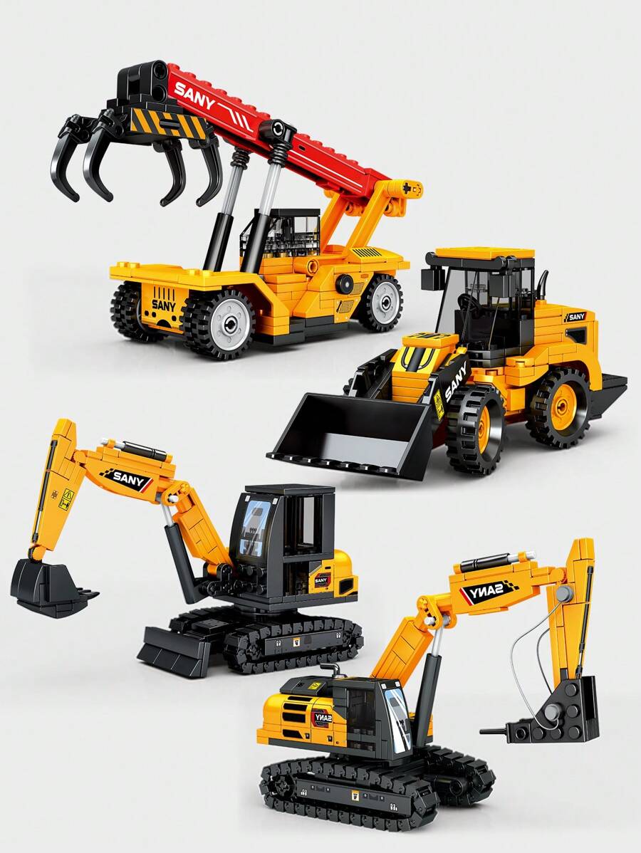 4 Styles City Engineering Vehicles Building Blocks Wheel Loader ...