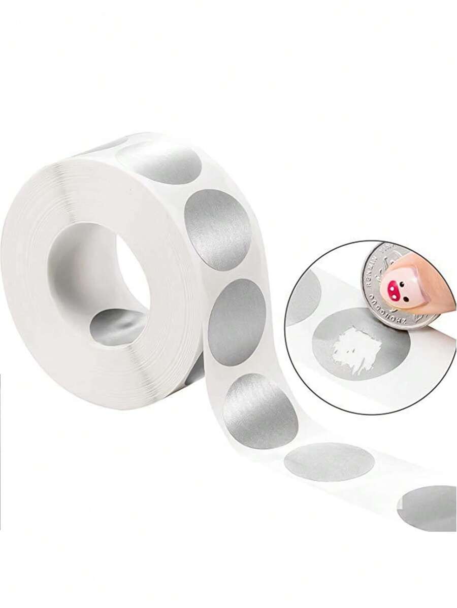300pcs/Roll Round Film Coated Scratch Off Sticker Sticker Scratch Card ...