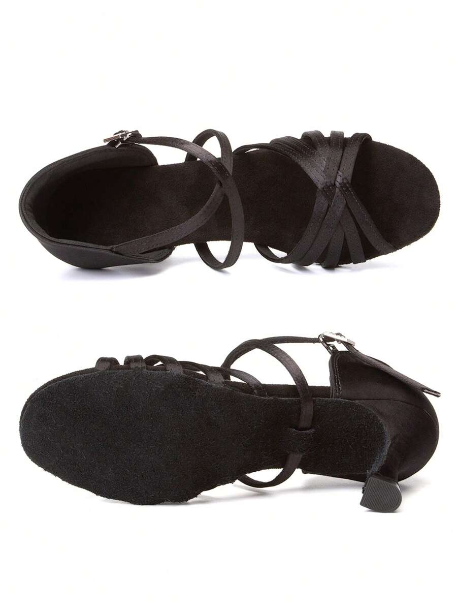 Women's Latin Dance Shoes Satin Professional Ballroom Salsa Practice ...