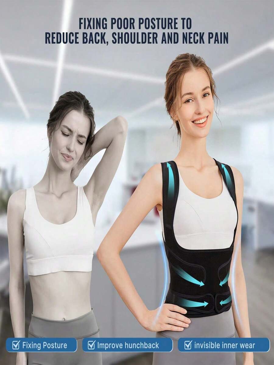 1pc Adjustable Posture Corrector For Women: Shoulder Correction Brace ...