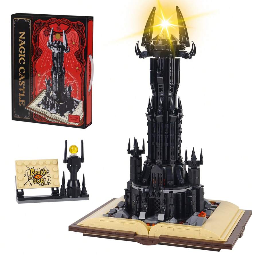 1010pcs Black Tower Building Blocks Sets Gifts For Adults, Castle ...