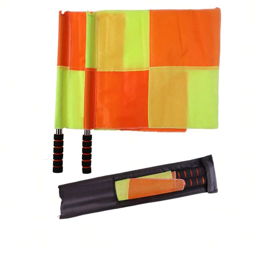 Marqueurs de ligne de match de football, drapeaux de touche d'arbitre ...