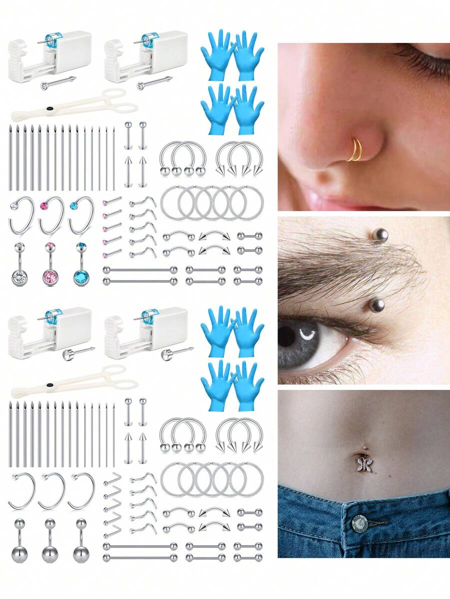 AVYRING Mixed Piercing Kit,Piercing Kits For All Piercings Stainless ...