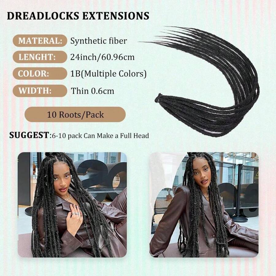 Dreads Hair Extensions Crochet Braiding Hair Long Synthetic Dreadlock ...