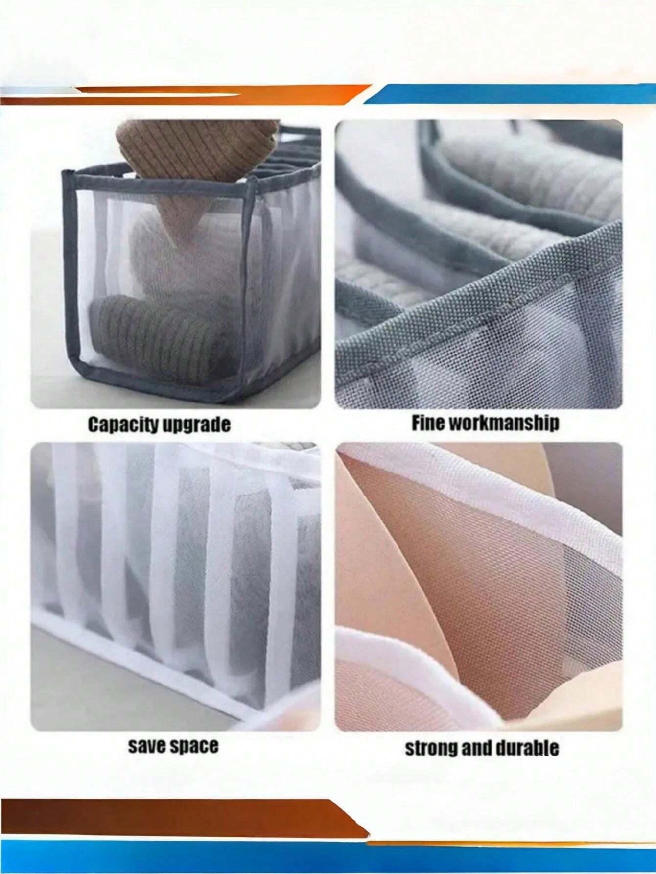 1pc/5pcs Underwear Socks Organizer, Closet Shelf Mesh Organizer ...