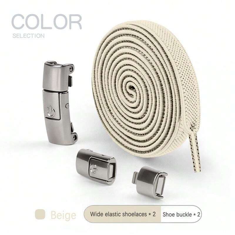 1 Pair Elastic No-Tie Shoelace Locks, Slouchy Easy-Install Shoelace ...