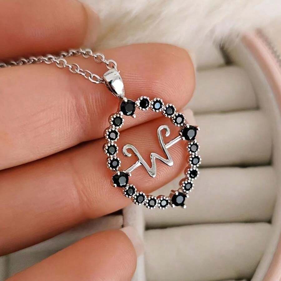 Wednesday Addams W Letter Gothic Style Lolita Pendant Necklace | SHEIN