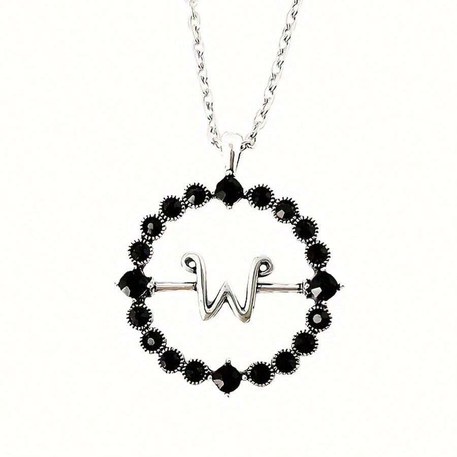 Wednesday Addams W Letter Gothic Style Lolita Pendant Necklace | SHEIN