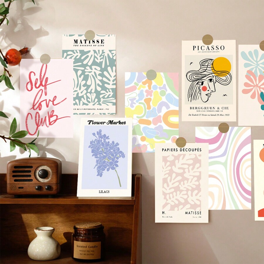 50pcs Aesthetic Collage Posters, Wall Collage, Cute Danish Pastel Wall Collage Kit Aesthetic ...