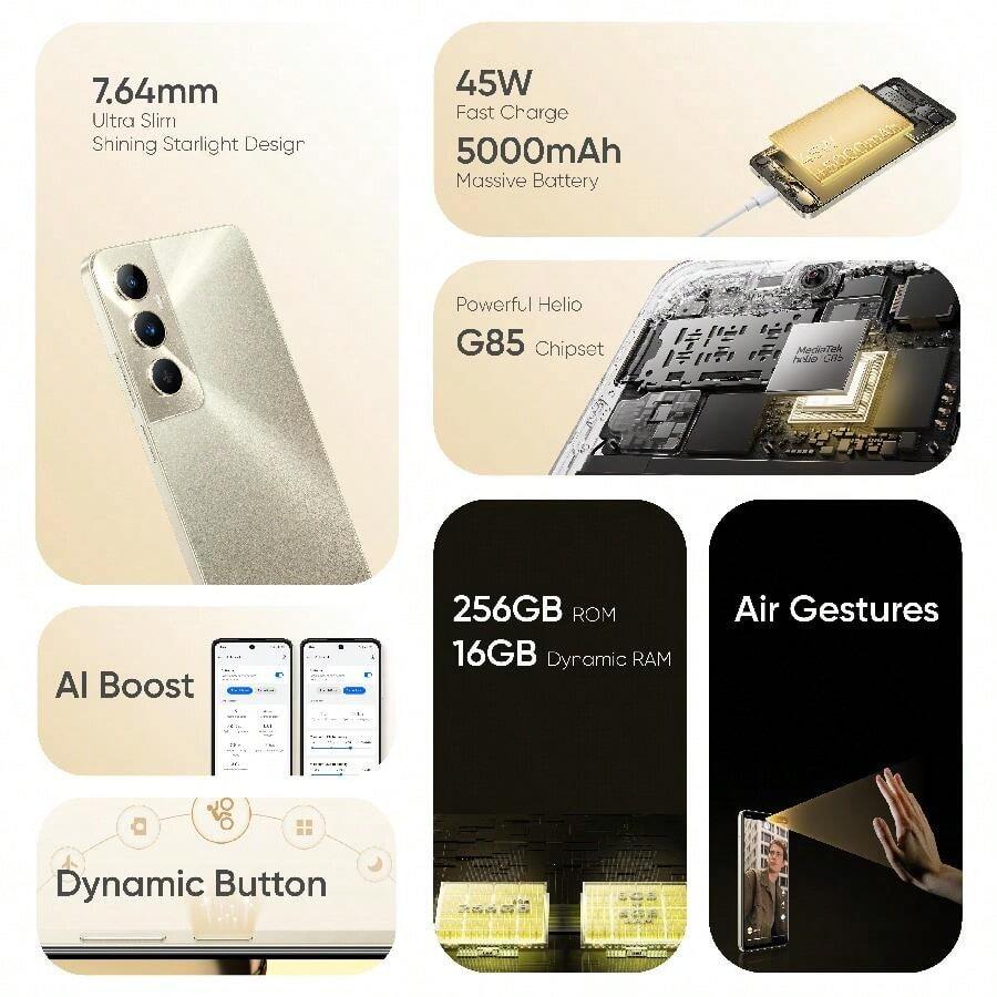 Realme Realme C65 Unlocked Cellphone 6GB+128GB/8GB+256GB Global Version ...