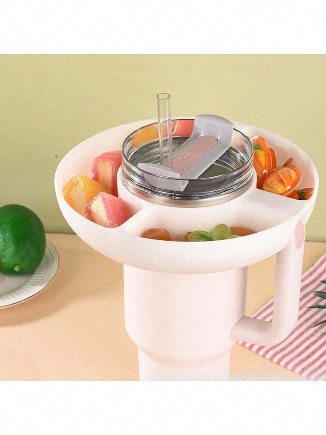 1pc Reusable Flat Cup Holder Snack Tray, Fits 40oz Cups, Suitable For ...