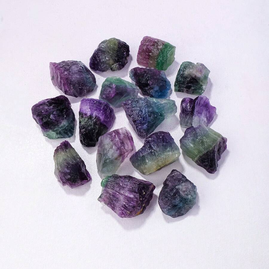 Natural Raw Rainbow Fluorite Crystal Rough Stone Specimen Healing ...