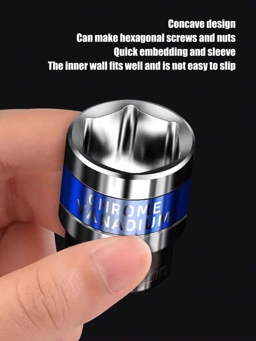 Electric Wrench & Air Gun Socket Bit Set, 8-32mm Hex Screwdriver Bits ...