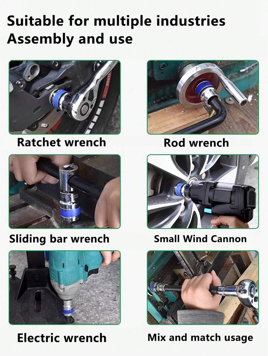 Electric Wrench & Air Gun Socket Bit Set, 8-32mm Hex Screwdriver Bits ...