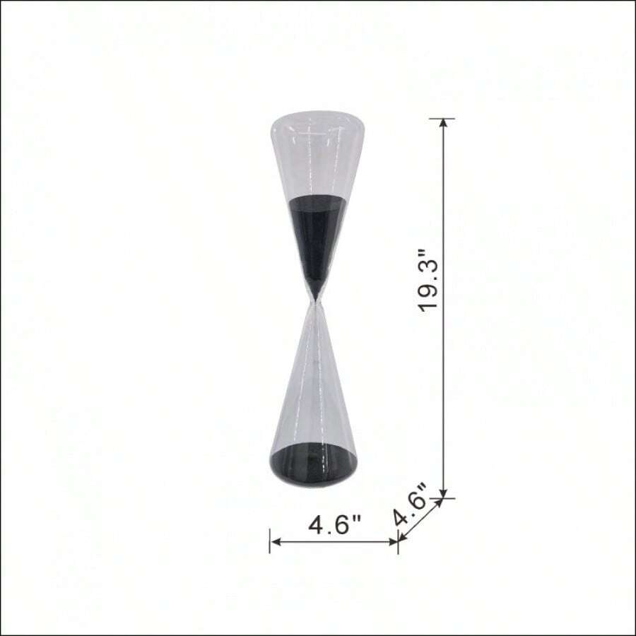 Black Glass 120-Minute Triangular Hourglass With Crystal Stand And ...