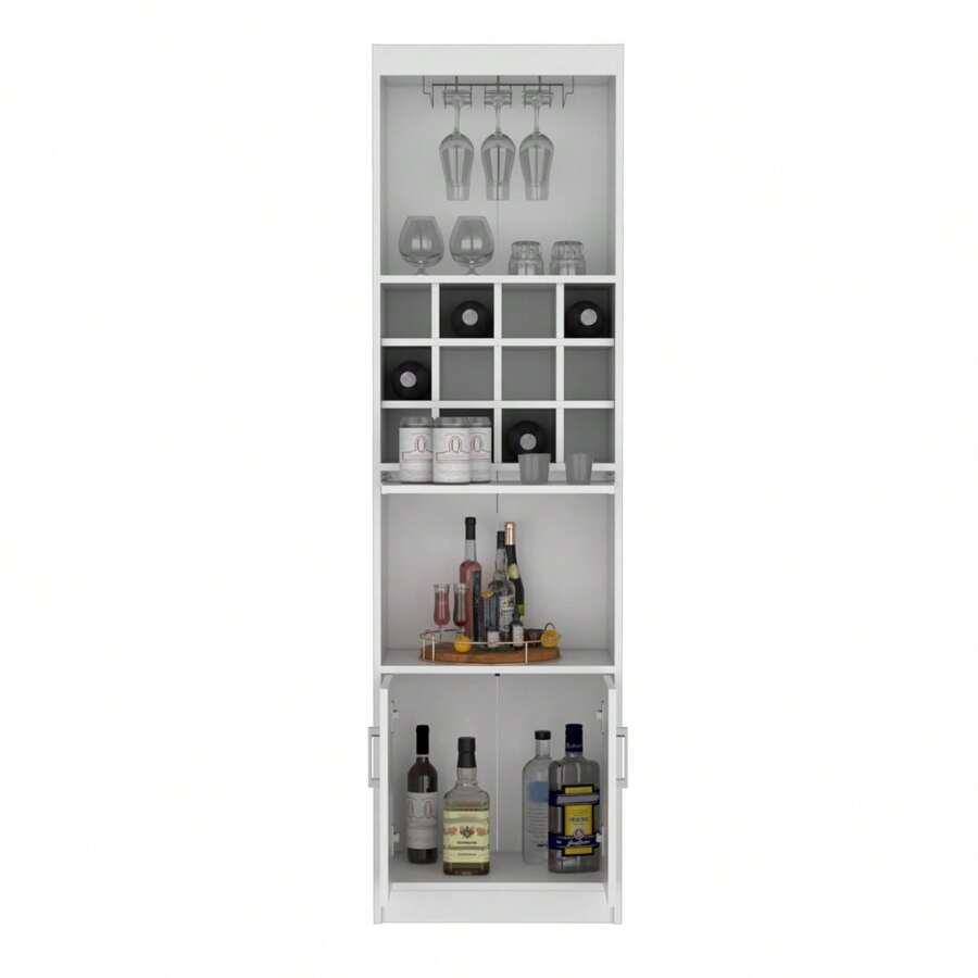Kevil 71-Inch Tall Bar Cabinet 5-Tier Modern Bar Cabinet With Glass ...