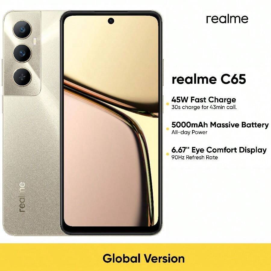 Realme Realme C65 Unlocked Cellphone 6GB+128GB/8GB+256GB Global Version ...