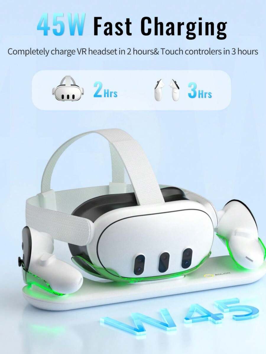 For Meta Quest 3 VR Touch Charging Base With LED Light And 2 ...