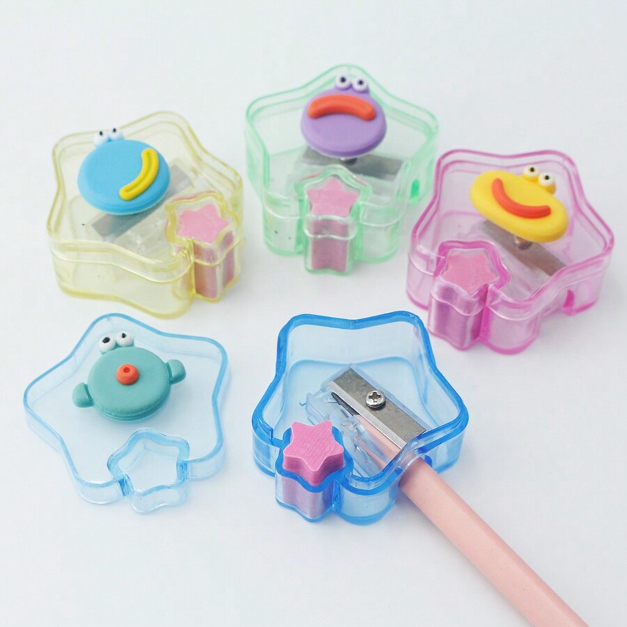 Funny Cartoon Big Mouth Star Shaped Pencil Sharpener, Multi-Functional ...