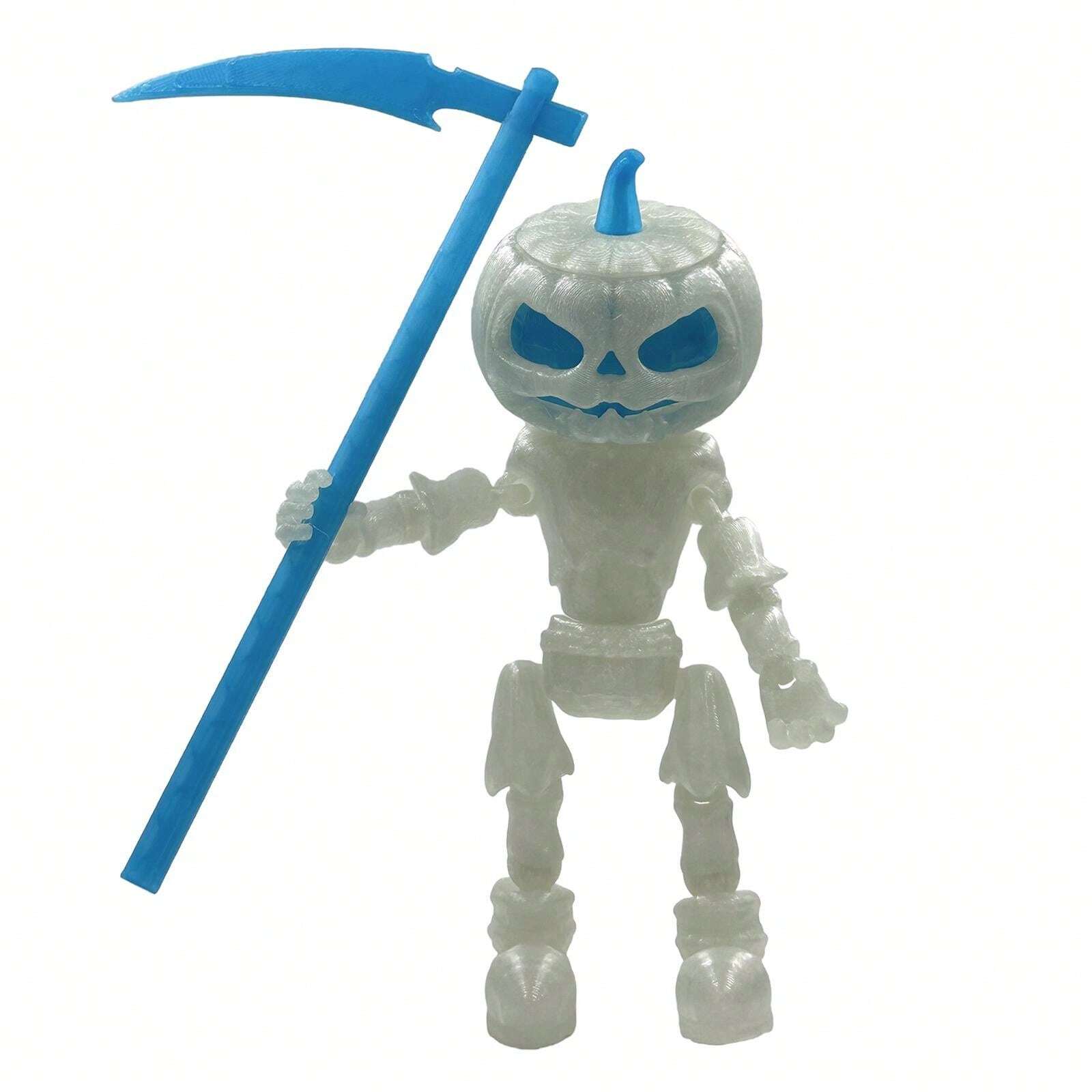 3D Printed Halloween Pumpkin Reaper Action Figure With Flexible Joints ...