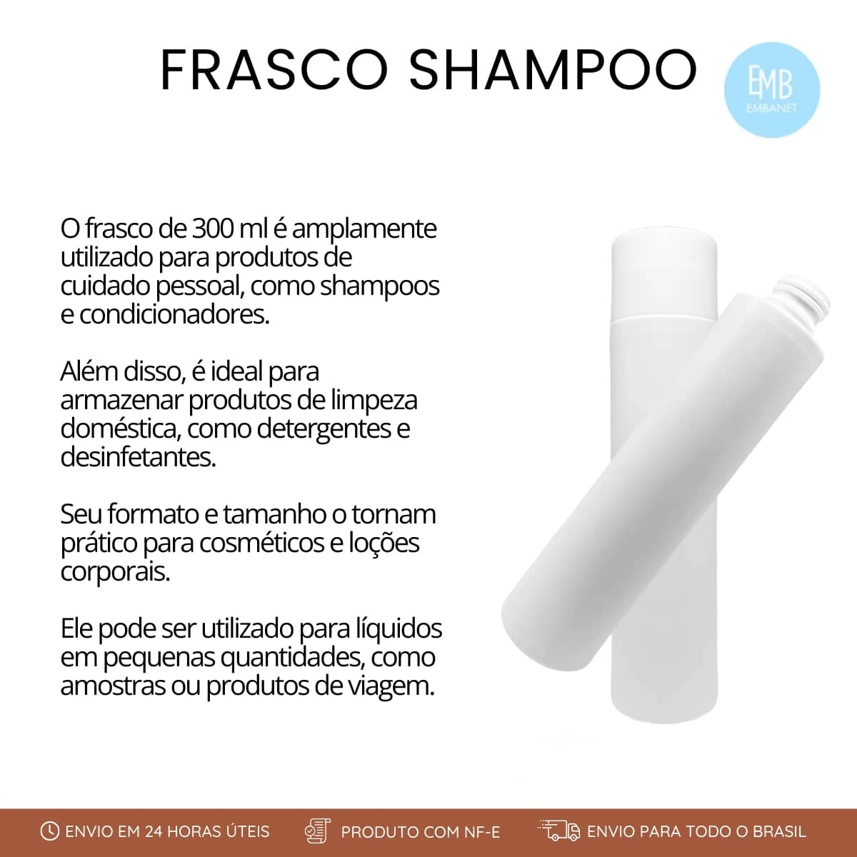 Kit 25 Potes de Shampoo 300ml Com Tampa Disc Top Branco | SHEIN Brasil
