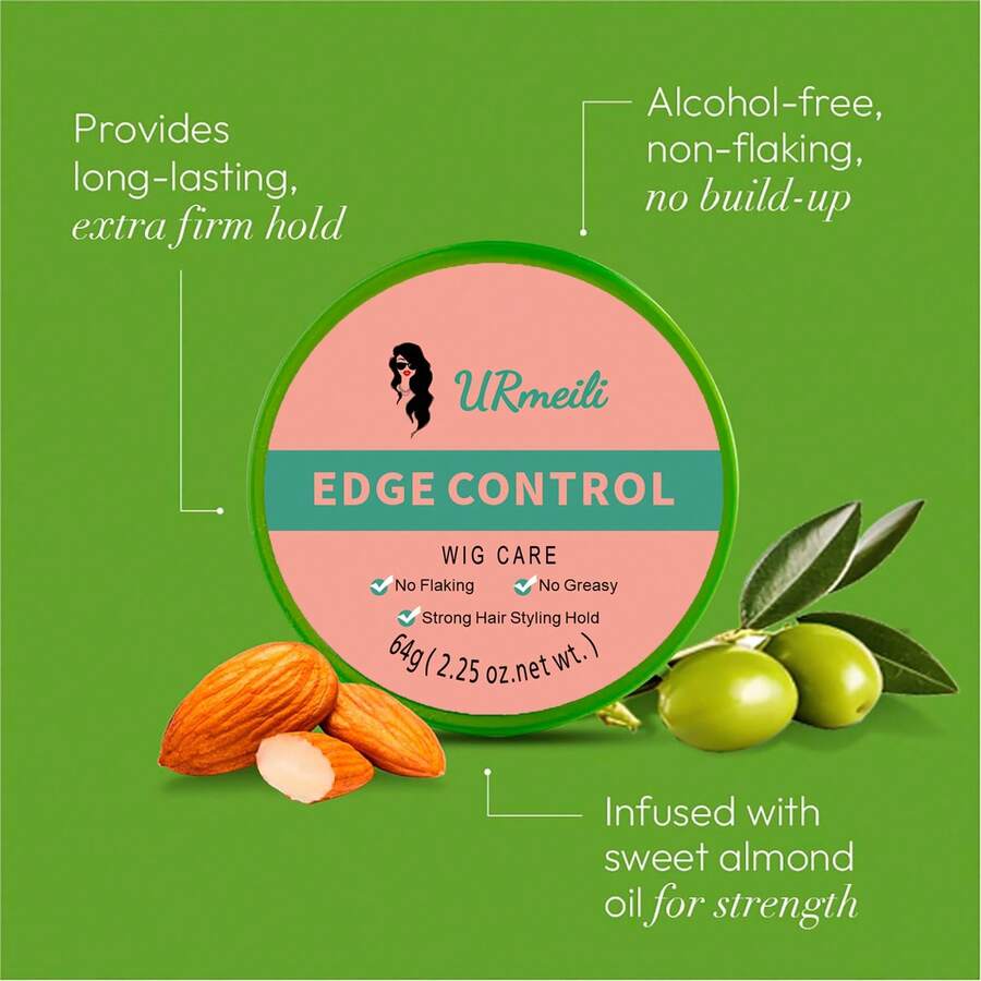 Edge Control Wachs für Frauen mit starkem Halt, fettfreier Glättung der ...