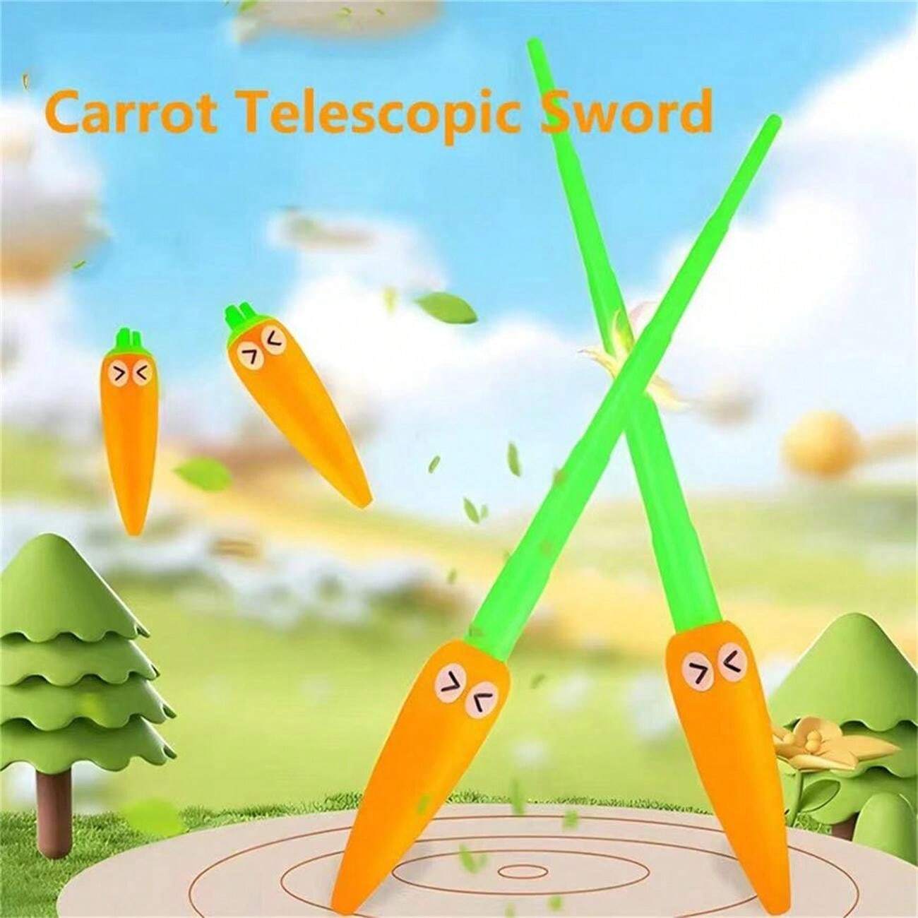 Coltello retrattile in plastica a forma di carota 3D, spada katana ...