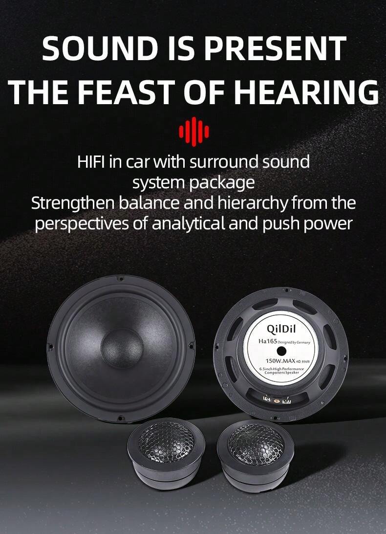 Car Audio Full Range Speaker 6.5-Inch Mid Low Frequency Speaker 2-Inch ...