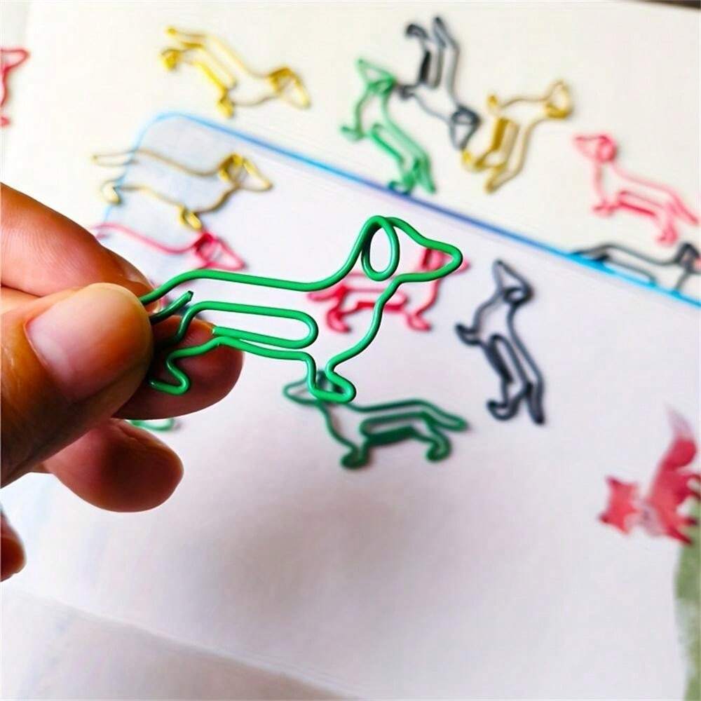 30 Pieces Of Colorful Dachshund Shaped Paper Clips, Creative Stationery ...