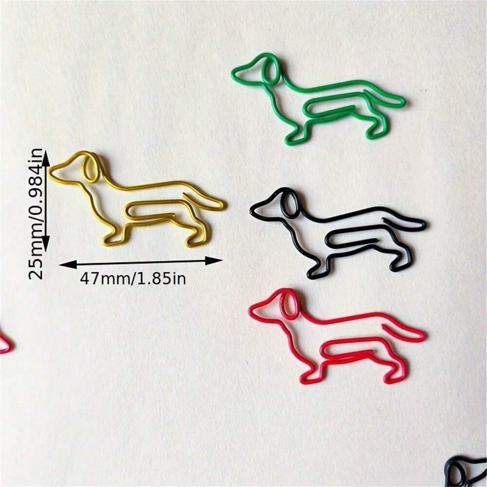30 Pieces Of Colorful Dachshund Shaped Paper Clips, Creative Stationery ...