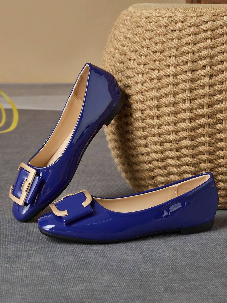 Women's Fashion Square Toe Ballet Flats, Versatile Slip-On Soft Bottom ...