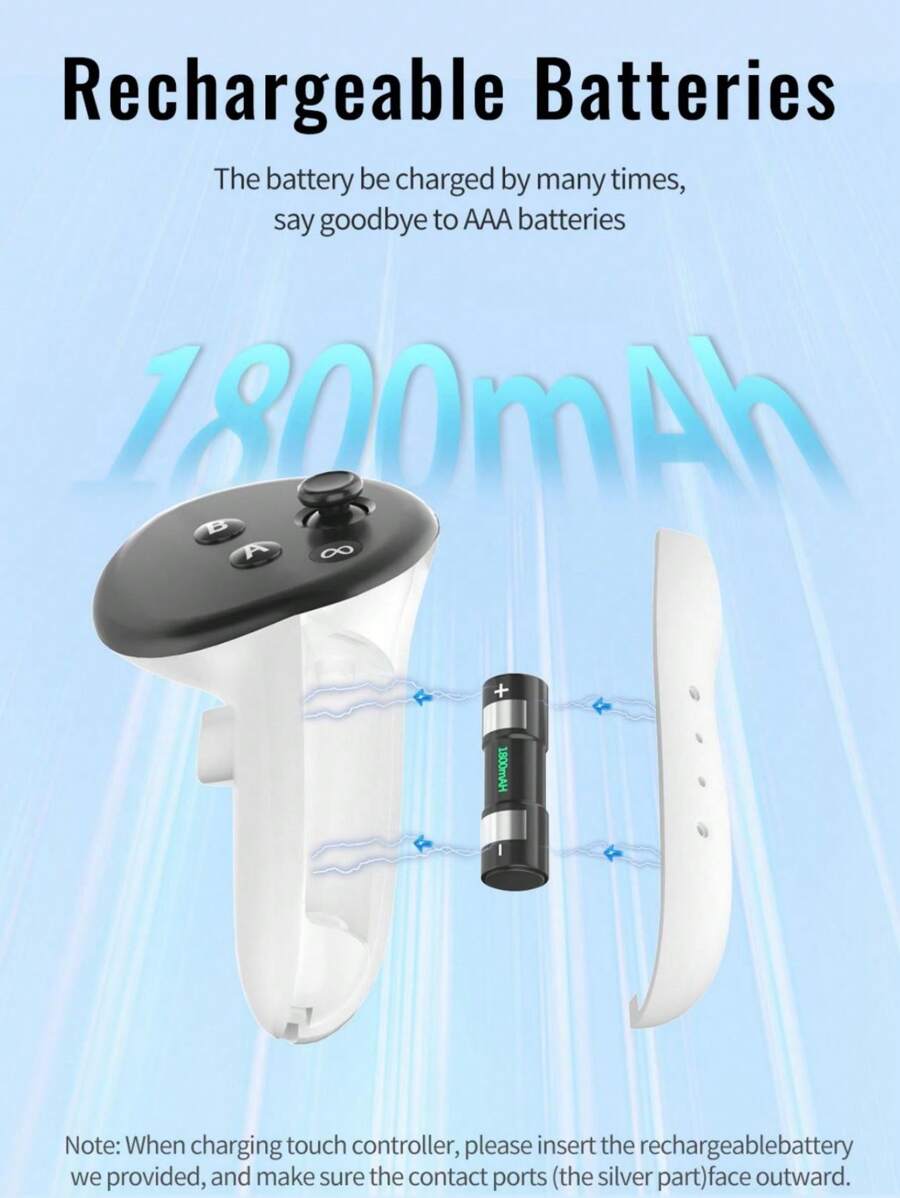 For Meta Quest 3 VR Touch Charging Base With LED Light And 2 ...