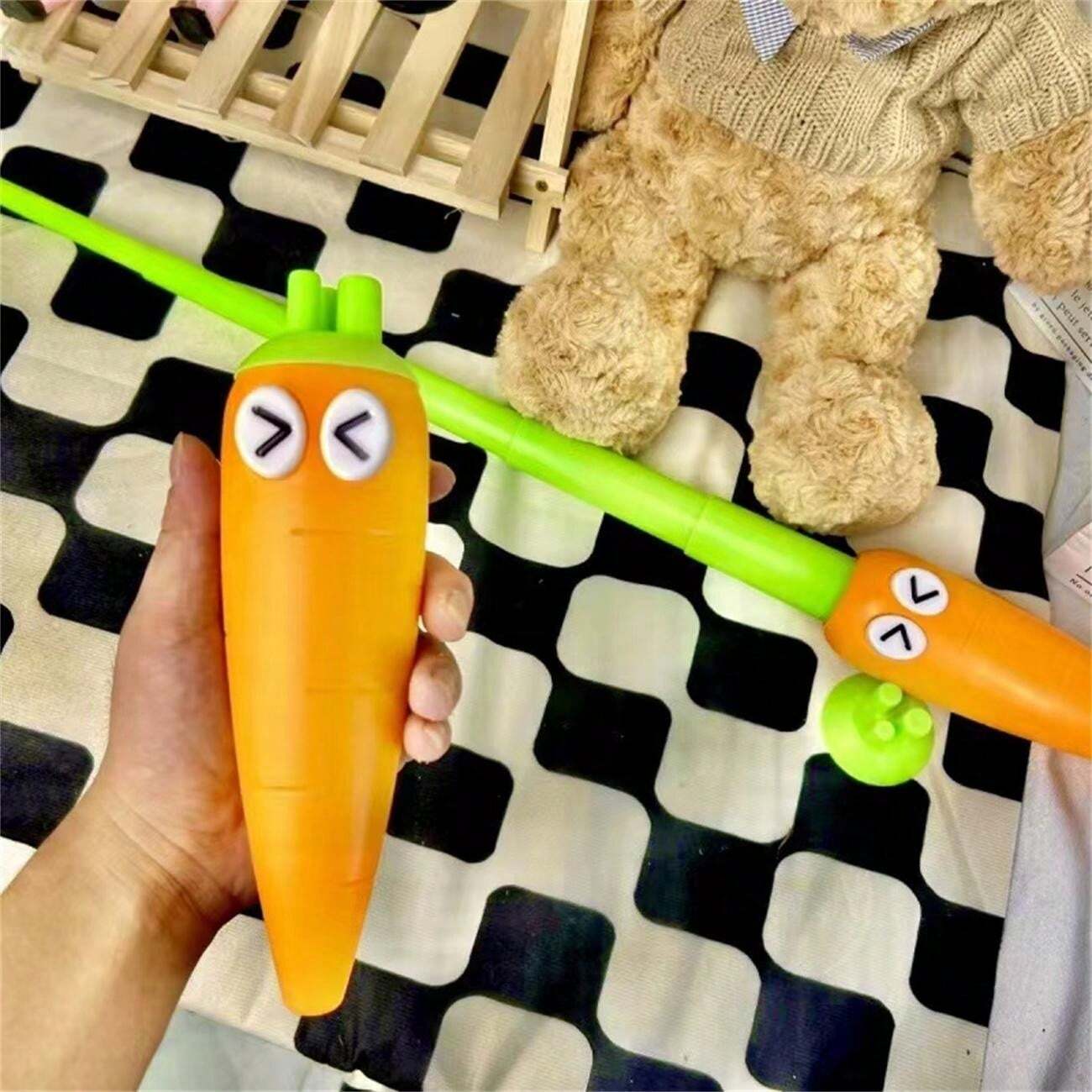 3D Carrot Plastic Retractable Knife Gravity Retractable Katana Toy ...