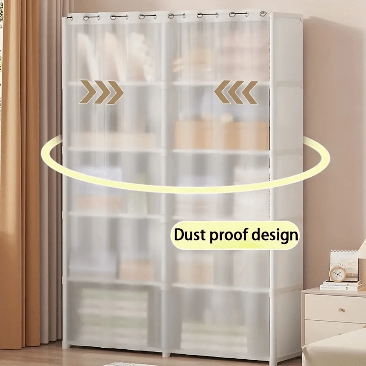 Wardrobes, 4-Tier Cube Shelving With Removable Curtains, 8-Cube Storage ...