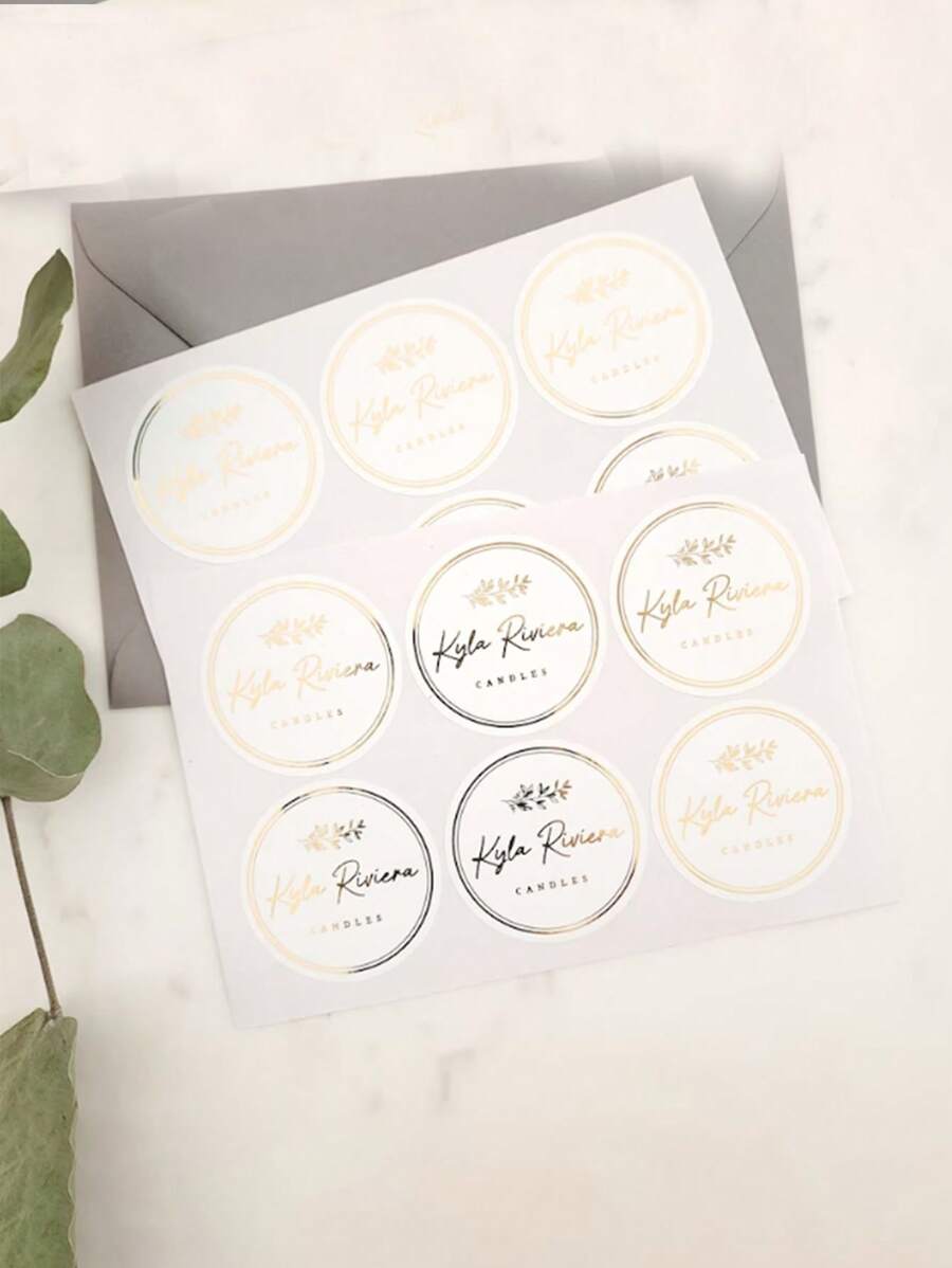 48pcs Custom Crystal Decal Stickers With Cut-Out Metallic Label ...