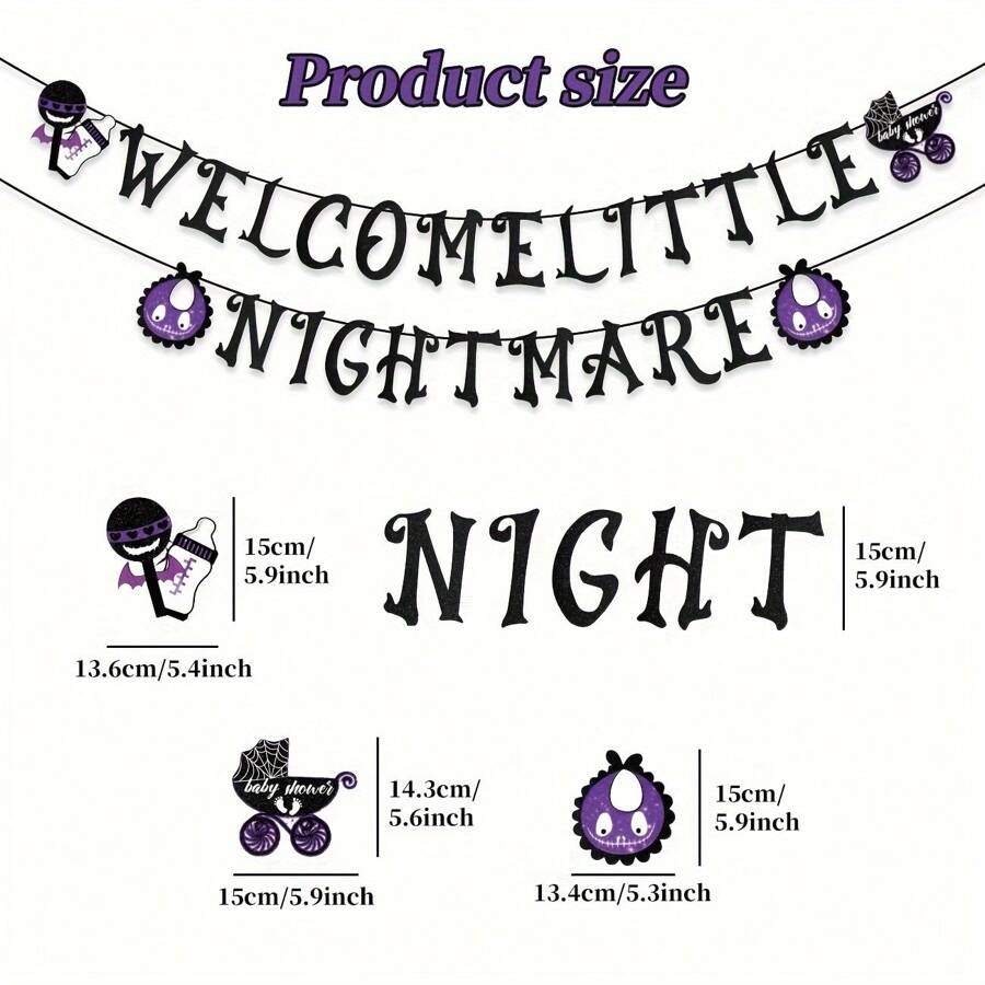 Nightmare Before BabyShower Decorations, No-DIY Welcome Little ...