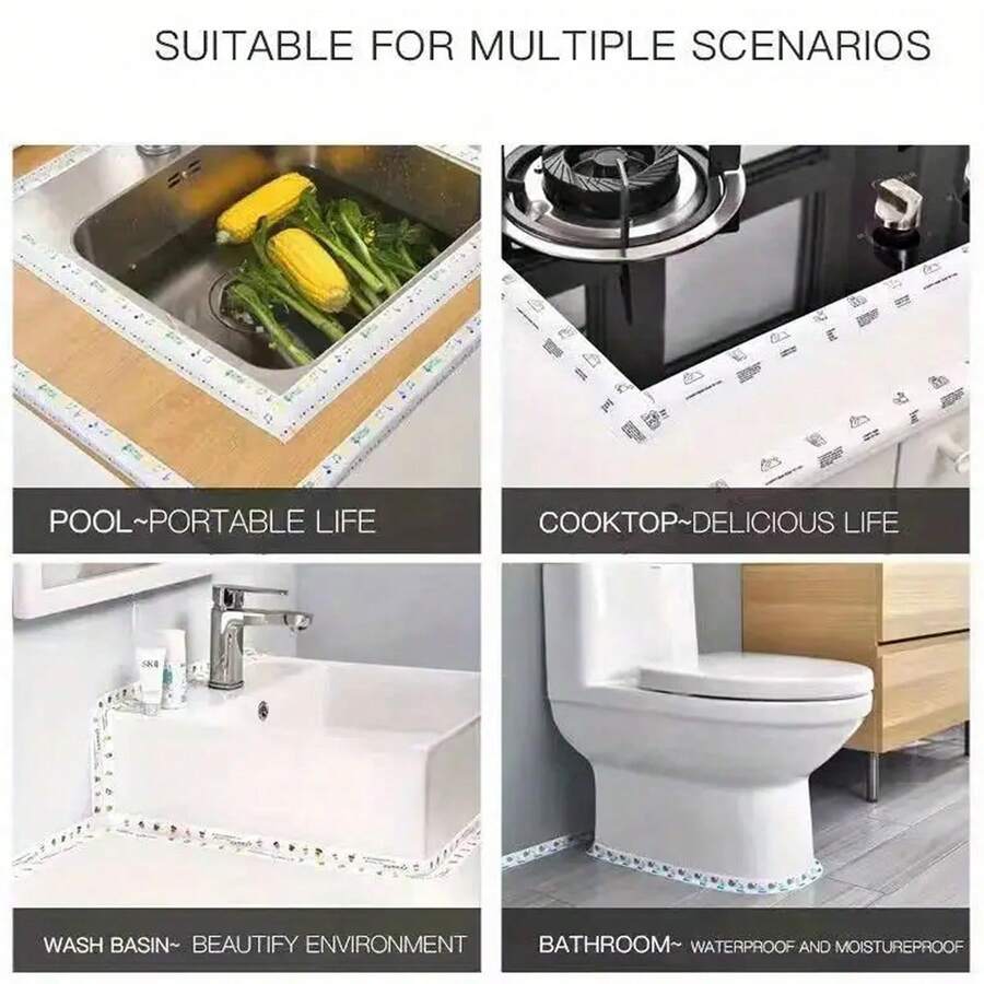 1 Roll Mildew-Proof Caulk Fillers Strips, Vinyl Sakura Pattern ...